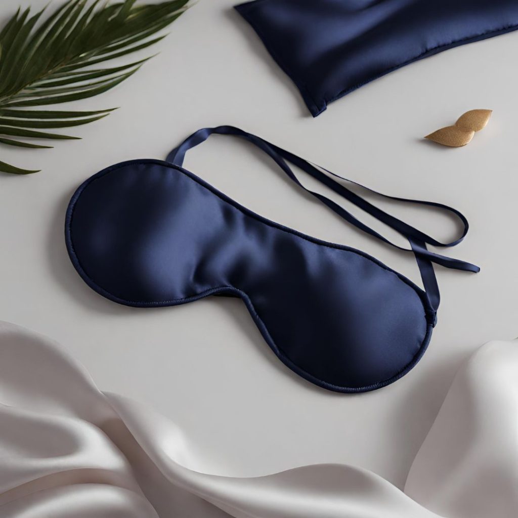 Buy 100% Pure Silk Sleep Mask In India | Color - Blue | FREE Shipping